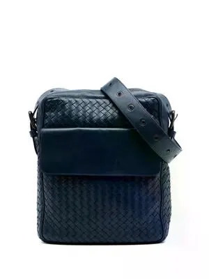 Bottega Veneta Nappa Intrecciato Crossbody Bag - Blue