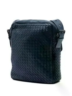 Bottega Veneta Nappa Intrecciato Crossbody Bag - Blue