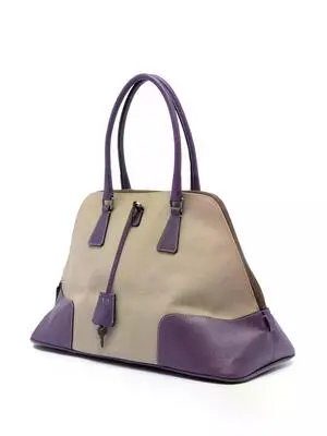 Prada Cinghiale Trimmed Canapa Dome Handbag