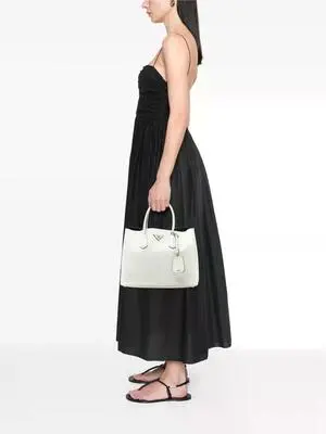 Prada Saffiano Cuir Double Satchel - White
