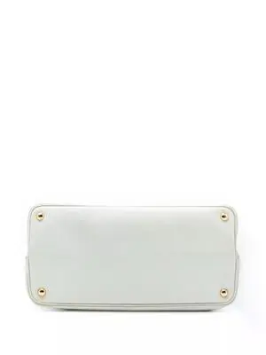 Prada Saffiano Cuir Double Satchel - White