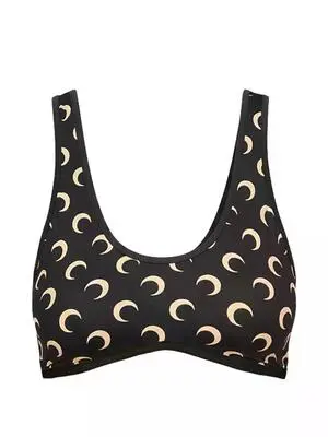 MARINE SERRE Moon-print Bra Top - Black