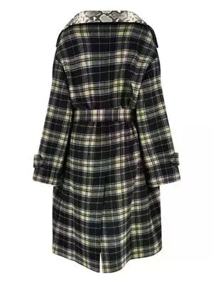 DURAN LANTINK Plaid Snakeskin Overcoat