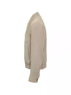 BOSS Zip-up Bomber Jacket - Neutrals
