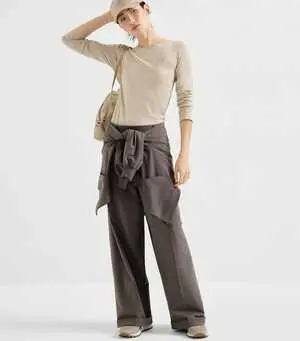 Brunello Cucinelli Cashmere-silk Blend Sweater - Beige
