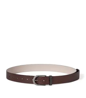 Brunello Cucinelli Hammered Calfskin Belt - Brown