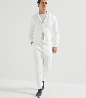 Brunello Cucinelli Cotton-blend Chiné-knit Lace-up Sneakers - Blue
