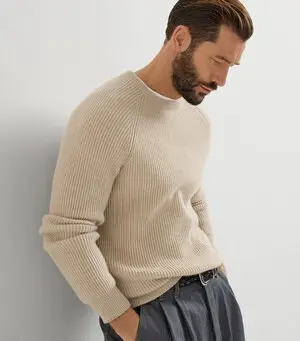 Brunello Cucinelli Cashmere Ribbed Sweater - Beige