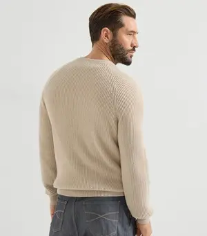 Brunello Cucinelli Cashmere Ribbed Sweater - Beige