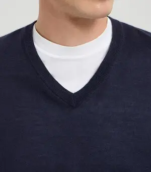 Brunello Cucinelli Cashmere-silk V-neck Sweater - Blue