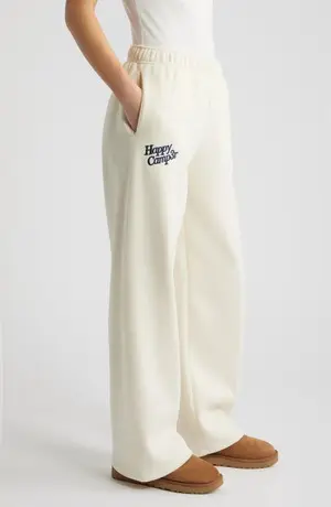 HAPPY CAMP3R Embroidered Graphic Fleece Sweatpants