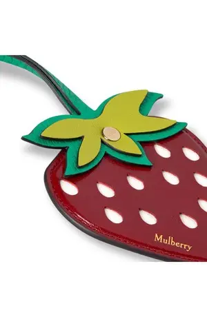 Mulberry Strawberry Leather Bag Charm - Multi-color