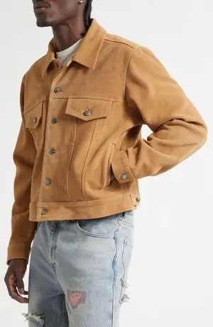 MIDNIGHT RODEO 1968 Suede Trucker Jacket - Tan