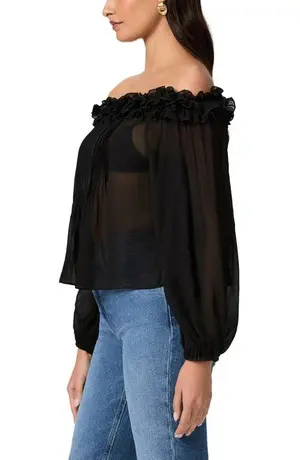 Paige Off-the-shoulder Silk Top