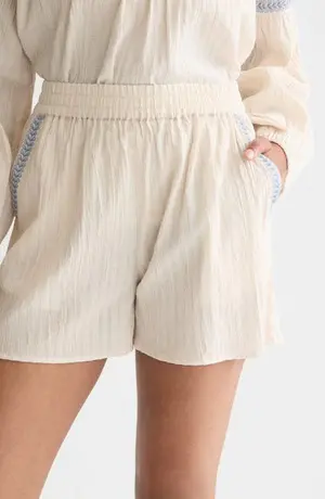 Scotch & Soda Embroidered Cotton Crepe Shorts