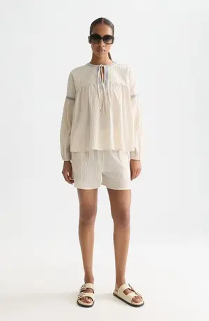 Scotch & Soda Embroidered Cotton Crepe Shorts