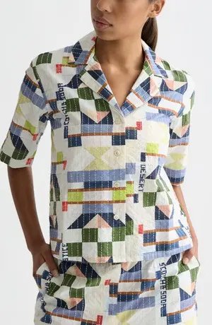 Scotch & Soda Embroidered Cotton Button-up Shirt