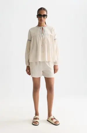 Scotch & Soda Embroidered Cotton Crepe Top