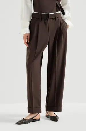 Brunello Cucinelli Baggy Sartorial Trousers - Cocoa