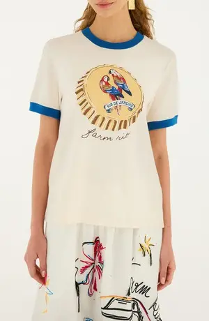 Farm Rio Beer Cap Logo Graphic Cotton Baby Tee - Off-white