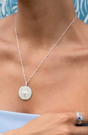 DOWER & HALL Diamond True North Talisman Pendant Necklace - Sterling Silver