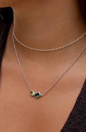 DOWER & HALL Green Garnet & Peridot Pendant Necklace