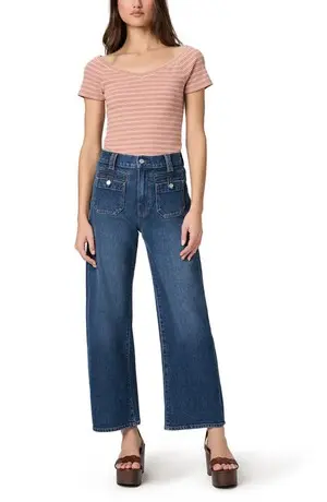 Paige Leita V-neck Top - Peach Tea Multi