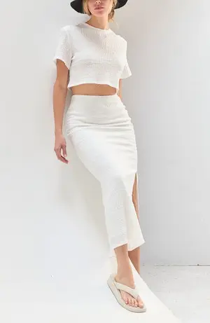 CRESCENT Textured Knit Skirt Set