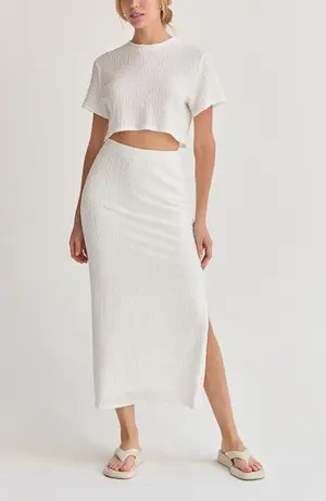 CRESCENT Textured Knit Skirt Set