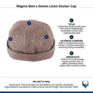 WIGENS Linen Docker Cap - Brown