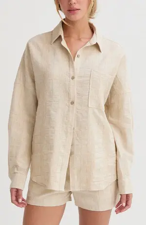 CRESCENT Stripe Textured Linen Shirt
