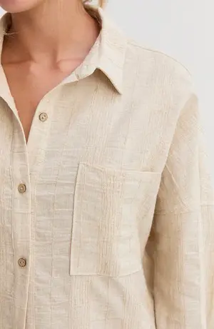 CRESCENT Stripe Textured Linen Shirt