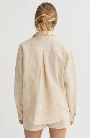 CRESCENT Stripe Textured Linen Shirt