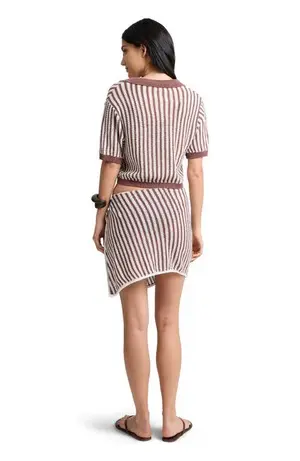 Onia Linen Knit Cropped Polo