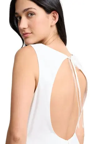 Onia Fitted Boatneck Bubble Mini Dress - White