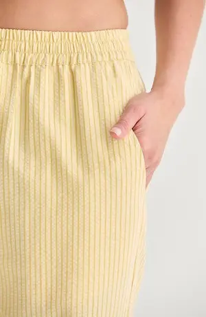 CRESCENT Textured Striped Drawstring Pants - Yellow