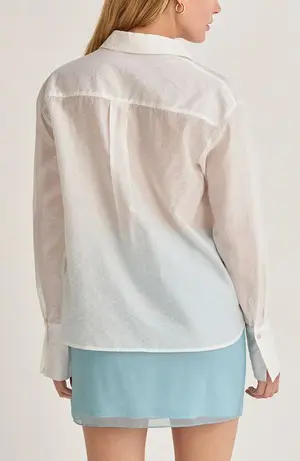 CRESCENT Crinkled Tencel Button-up Shirt - White