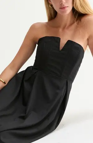 CRESCENT V-wire Modal Blend Midi Dress - Black