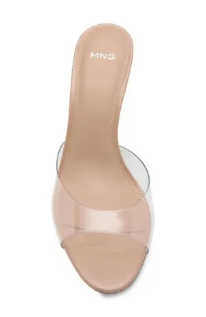 Mango Transparent Strap Stiletto Heel Slides