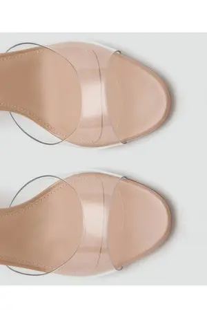 Mango Transparent Strap Stiletto Heel Slides