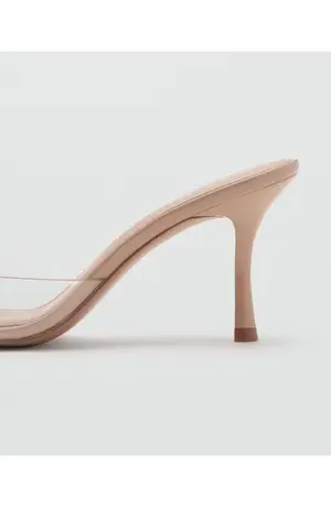 Mango Transparent Strap Stiletto Heel Slides