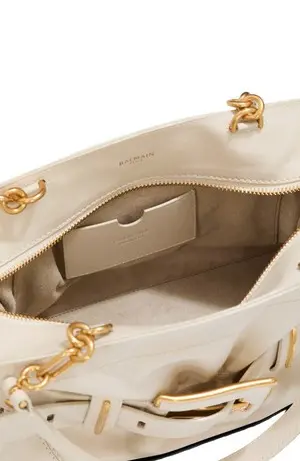 Balmain Buffalo Leather Anthem Bag - White