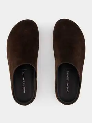 Officine Creative Babouche 001 Suede Mule Sandals - Brown