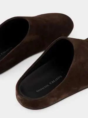Officine Creative Babouche 001 Suede Mule Sandals - Brown