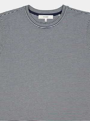 FRAME Striped Cotton Crewneck T-shirt - Blue