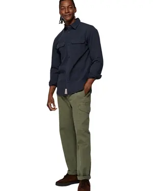 AUBIN Normanby Button Up Shirt - Navy