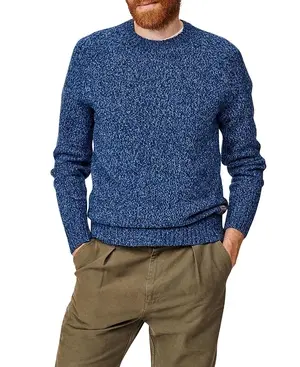 Aubin Ripley Twist Crew Neck Sweater - Blue Twist