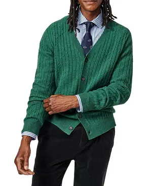 AUBIN Leonard Wool Cable Knit Cardigan