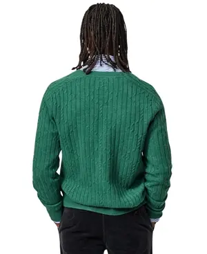 AUBIN Leonard Wool Cable Knit Cardigan