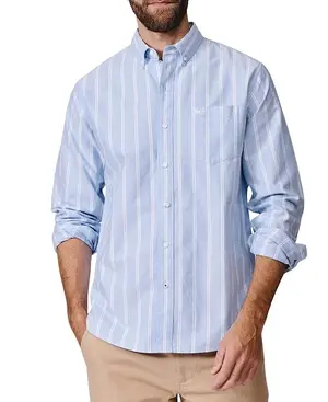 Aubin Aldridge Oxford Button Down Shirt - Blue Irregular Stripe